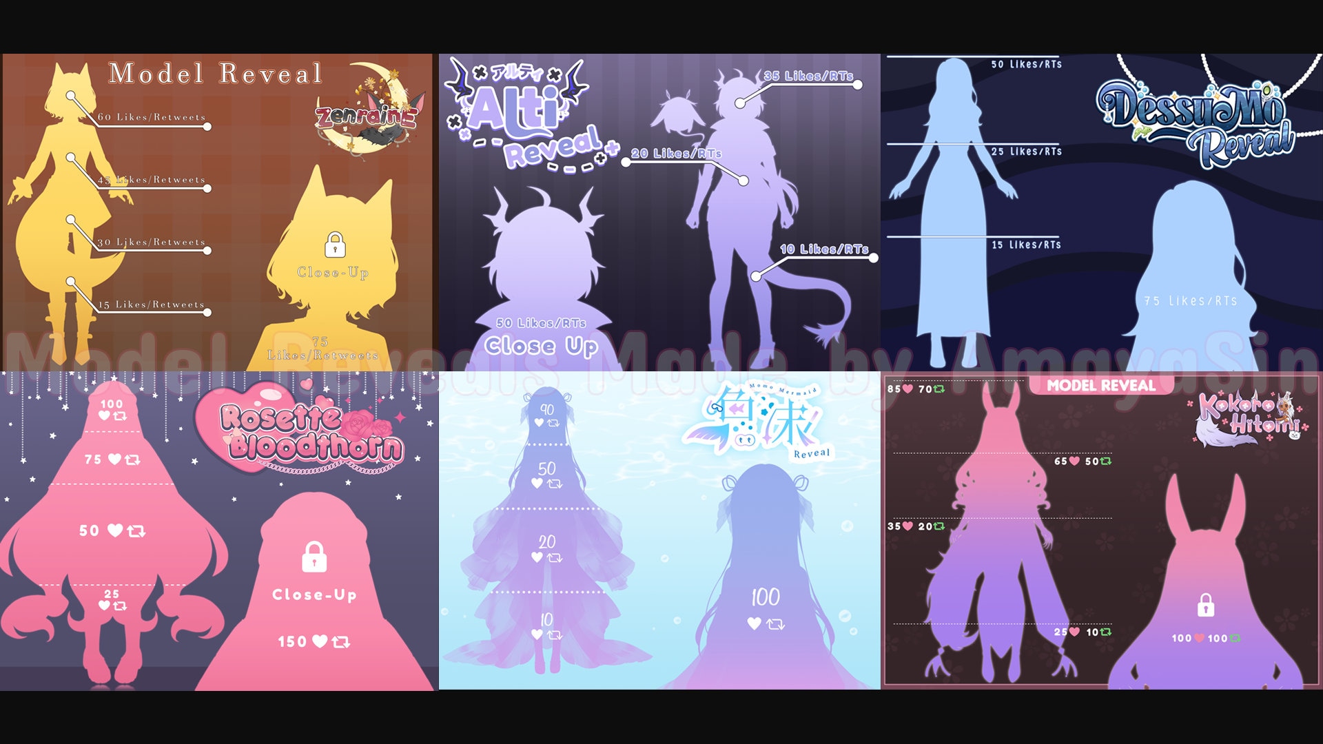 Custom Vtuber Model Reveal Vtuber Debut Model Sheet Etsy Hong Kong