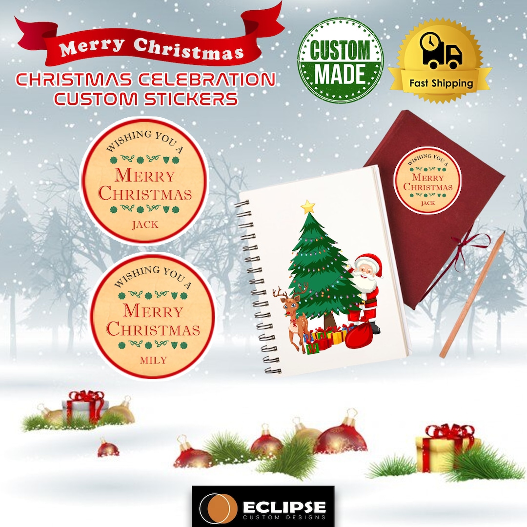 Christmas Gift Labels Christmas Gift Tags Xmas Sticker Labels Christmas ...