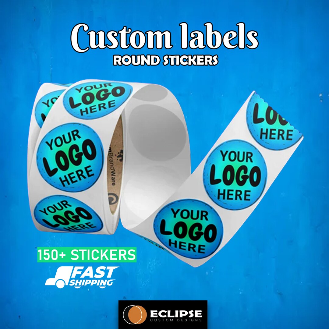 100 Round Labels Pre-made Custom Roll Circle Labels Custom Business ...