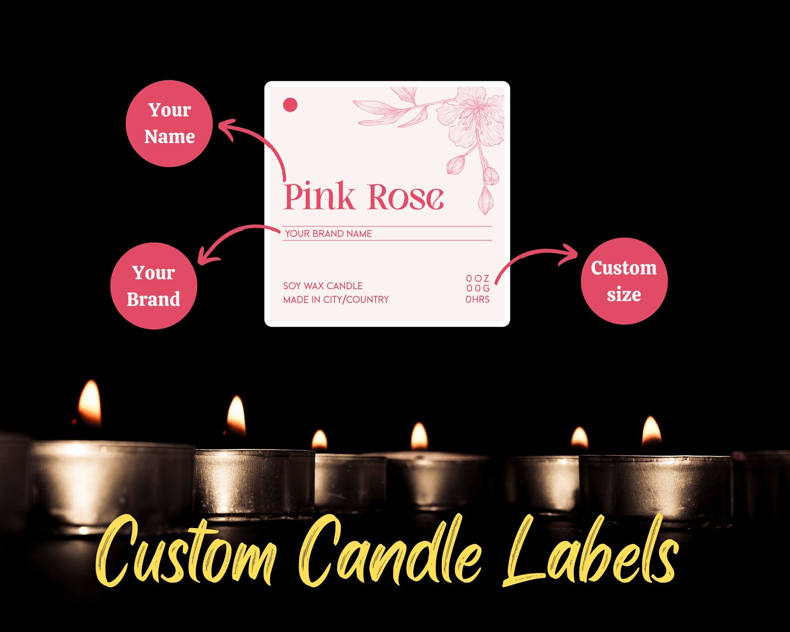 Custom Cozy Candle Stickers: Custom Candle Label, Coconut, Lavender ...