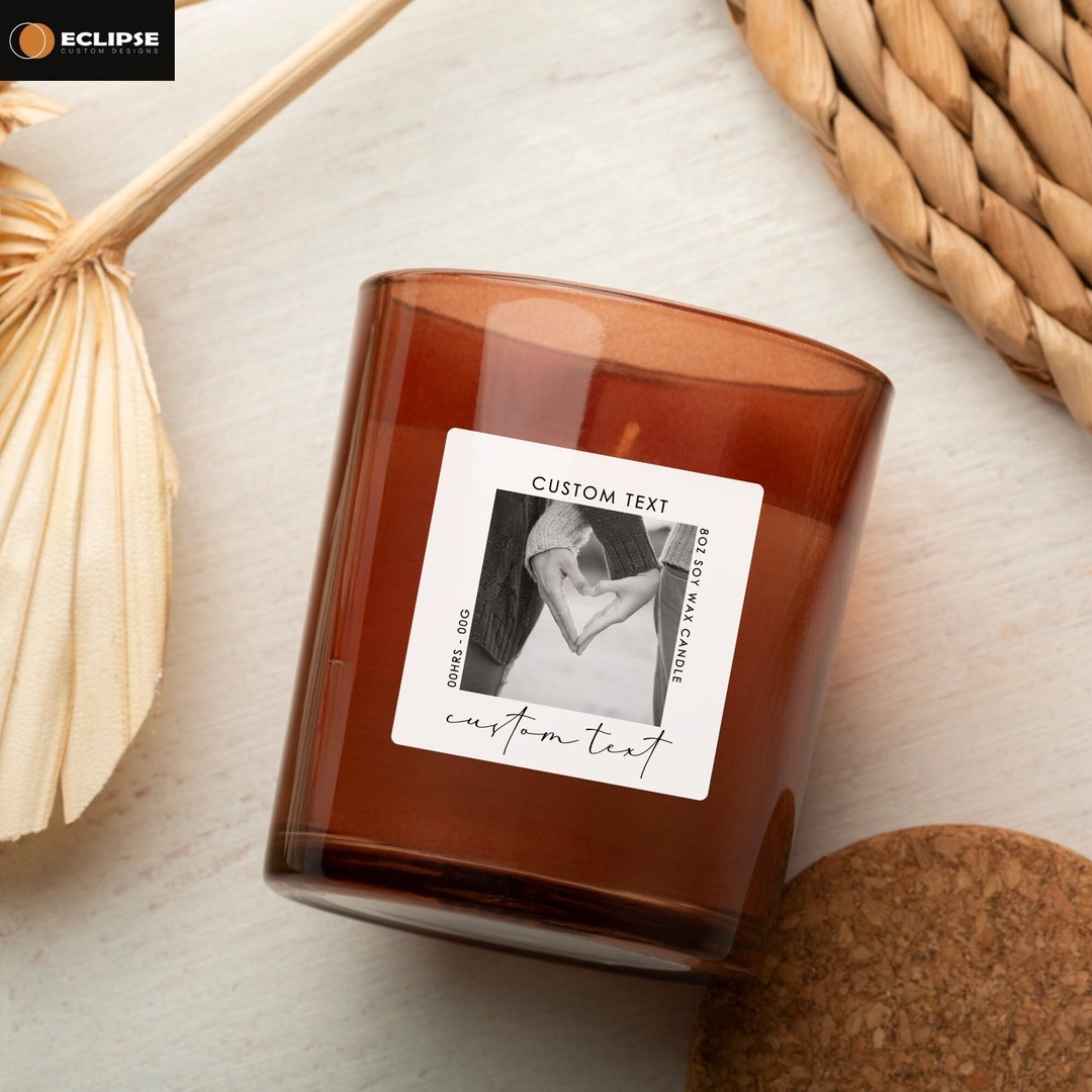 Personalized Photo Labels for Candles | Custom Candle Labels | Candle ...