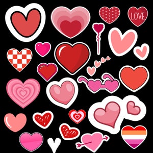 Heart-shaped Labels Valentine's Day Themed Heart Stickers for Gift ...