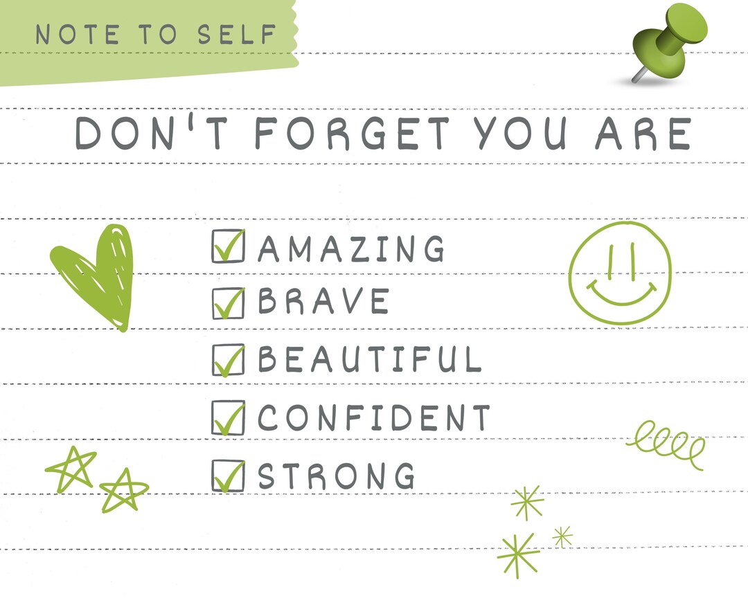 Note to Self Stickers, Mental Health Stickers Positive Notes to Self ...