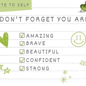 Note to Self Stickers, Mental Health Stickers Positive Notes to Self ...