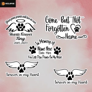 Custom Cat Dog or Pet Memorial Remember - Dog Memorial Decal Sticker ...