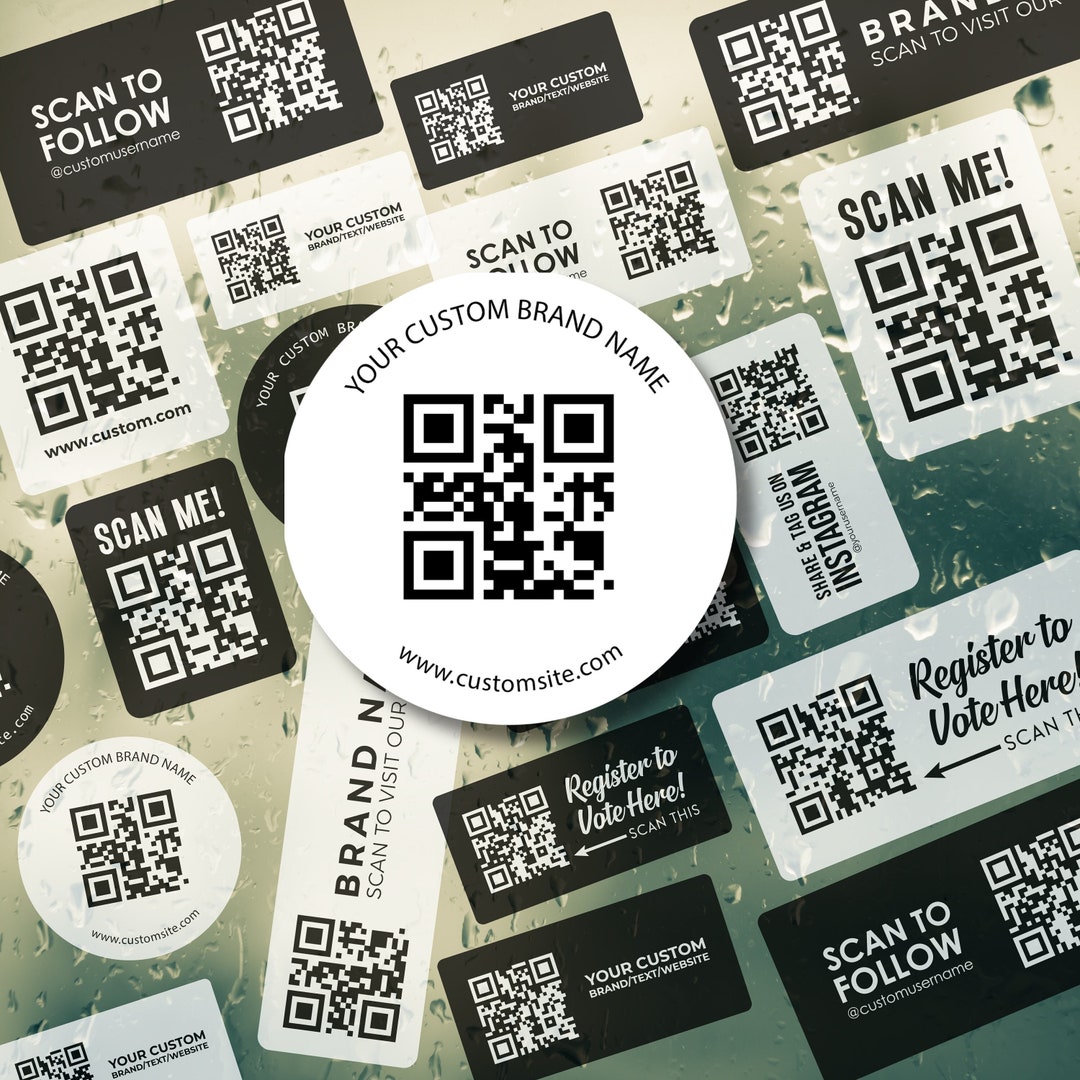 Custom QR Code Sticker, Business Stickers Logo, Scannable Sticker, QR ...