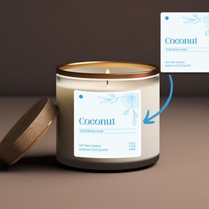 Custom Cozy Candle Stickers: Custom Candle Label, Coconut, Lavender ...