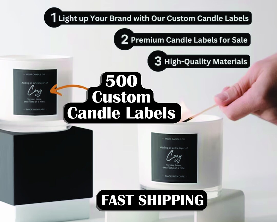Personalized 500 Custom Candle Labels Candle Decoration | Candle DIY ...
