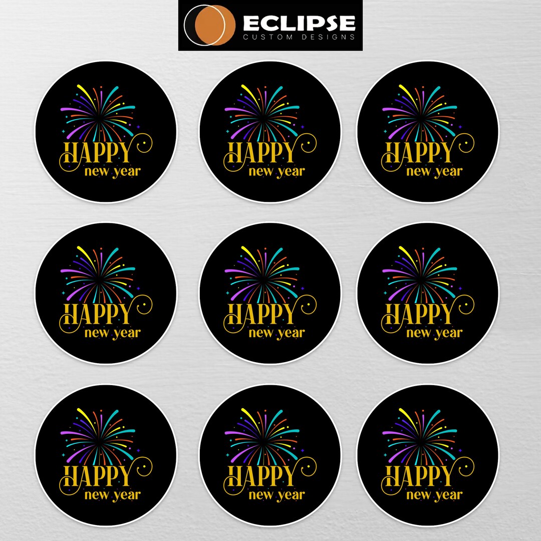 New Year's Eve Stickers for Packaging Label Roll Personalized Label ...