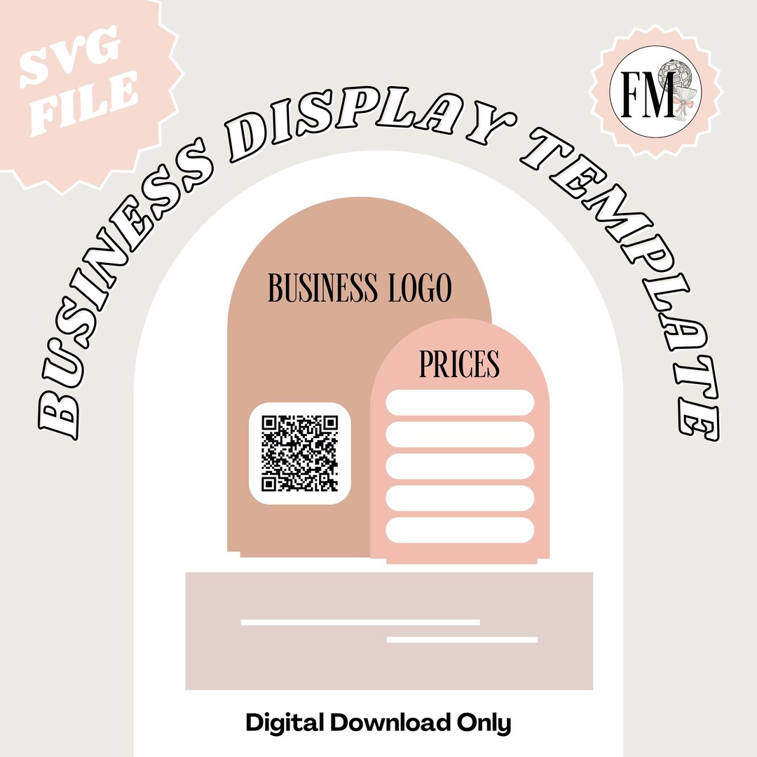 Double Arch Business Sign SVG, Pricing Menu Template (digital Download ...