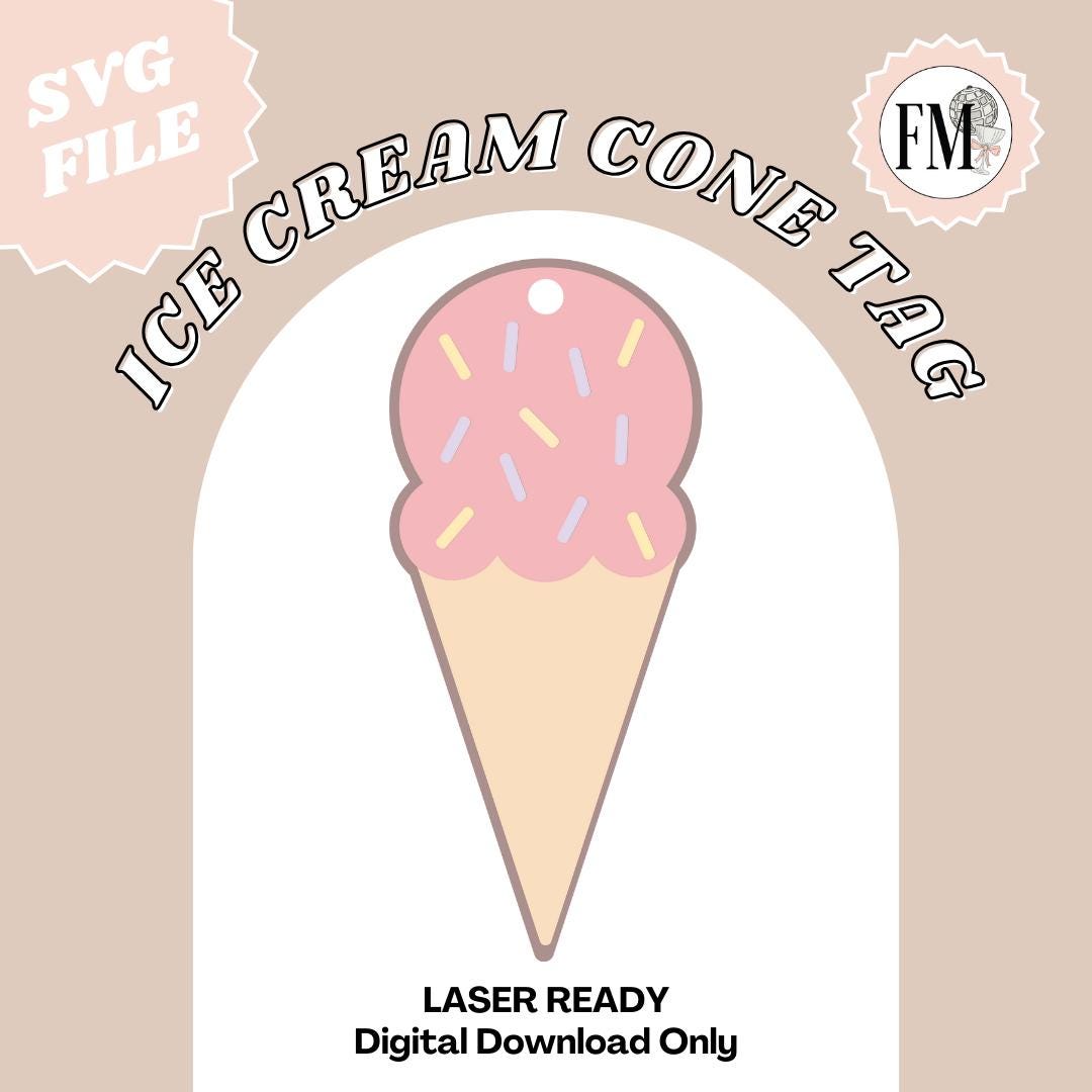 Ice Cream Cone Name Tag Svg, Ice Cream Svg, Gift Tag Svg, Summer Svg ...