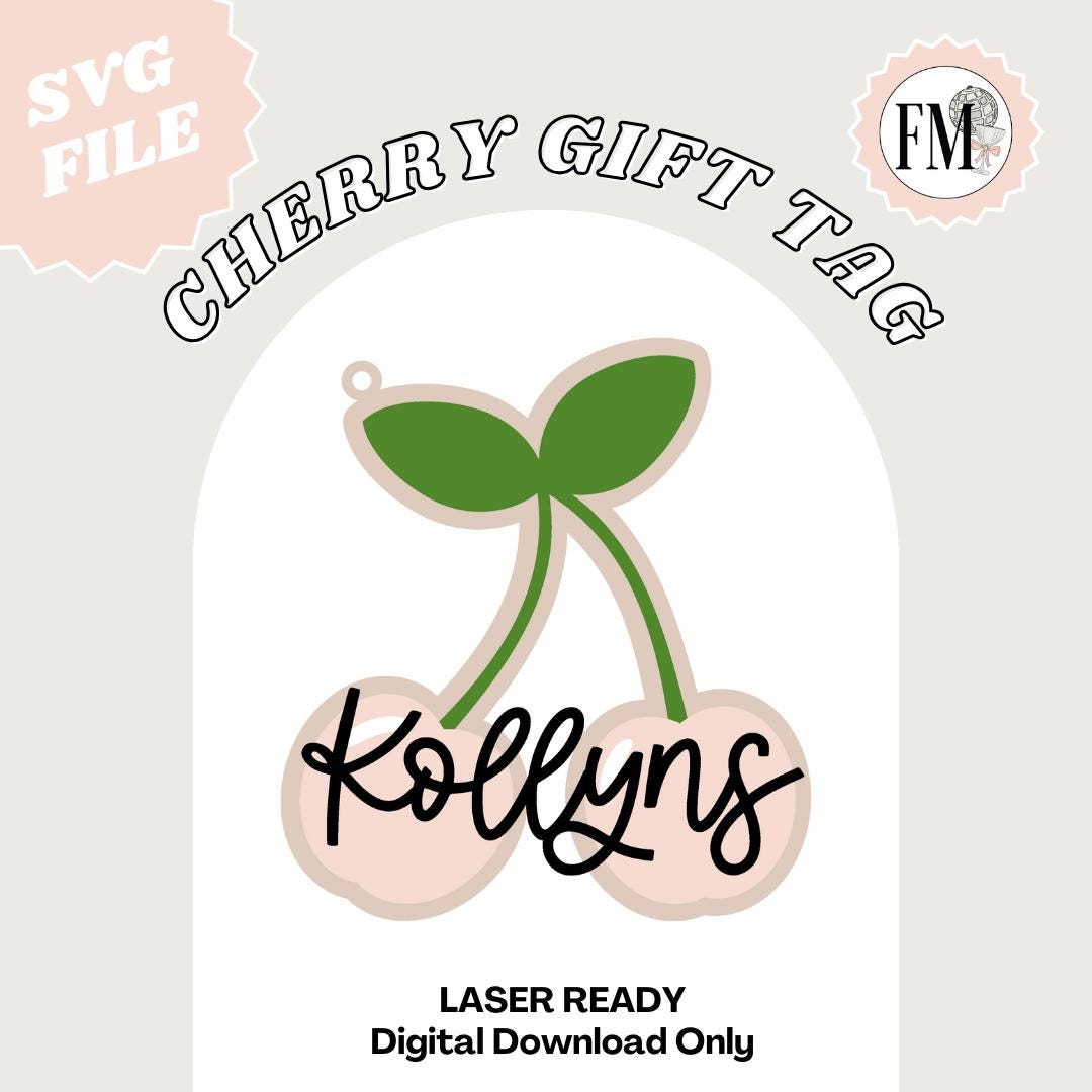 Cherry Valentine's Gift Tag SVG File, Cherry Gift Tag SVG File, SVG ...