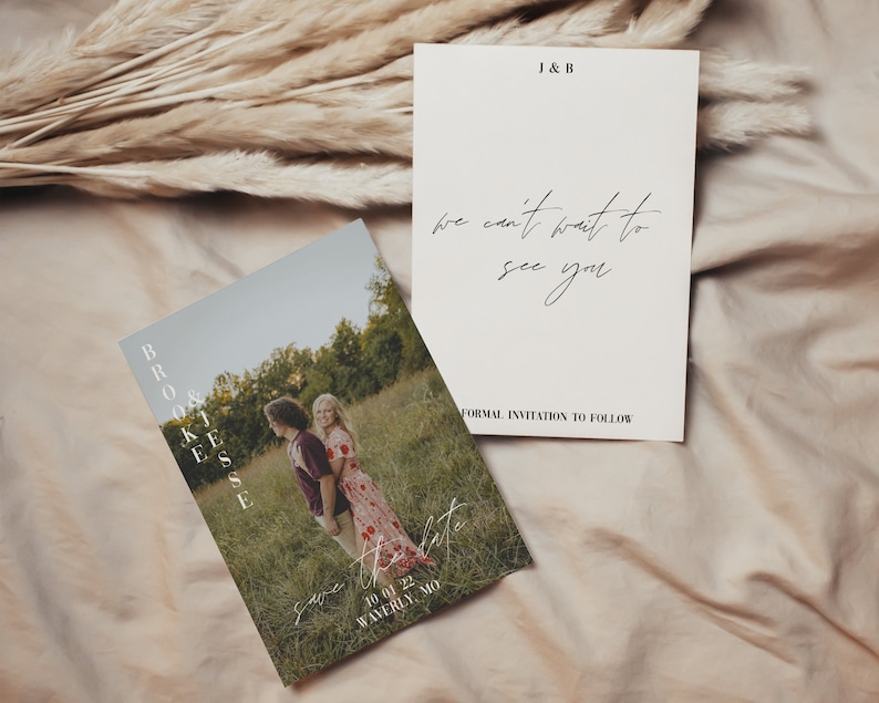 Save the Date Template Front & Back Printable Save the Date | Etsy