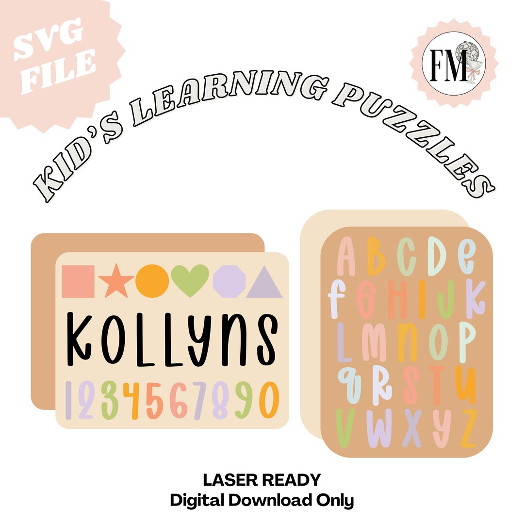 Name, Shape, Numbers & Alphabet Puzzle Template SVG Files, Name Puzzle ...