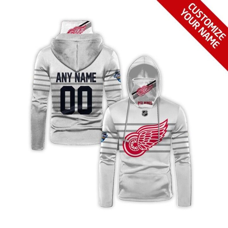 Detroit Red Wings Ice Hockey Team Logo White Jersey Style Custom Number ...