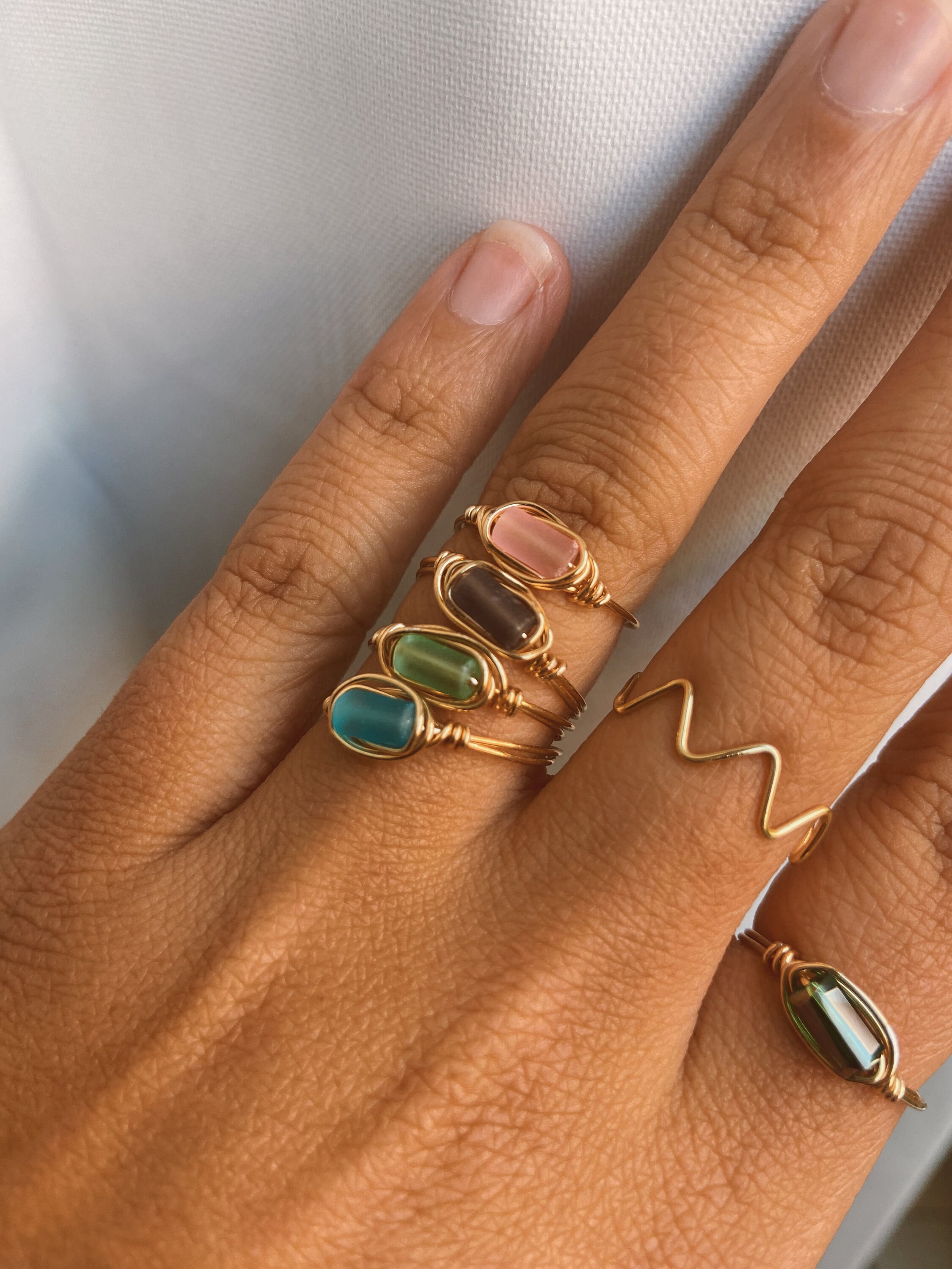 Wire Wrapped Translucent Ring, Translucent Ring - Etsy