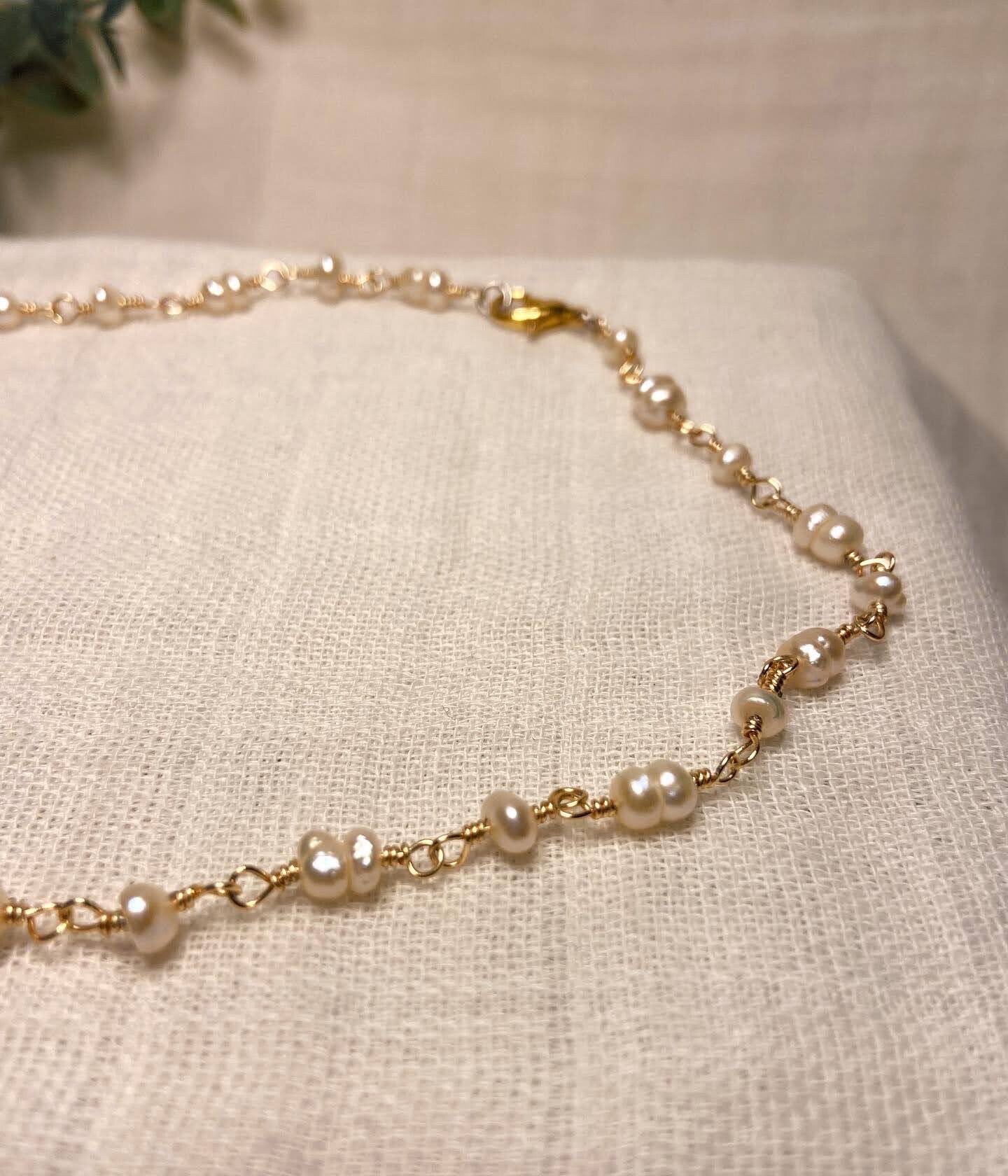 Pearl Wire Wrapped Necklace // Freshwater Pearl Necklace // June ...