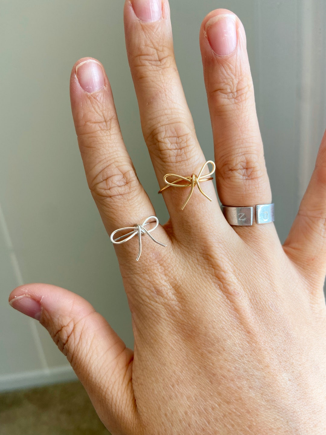 Bow Ring/ Wire Wrapped Bow Ring - Etsy