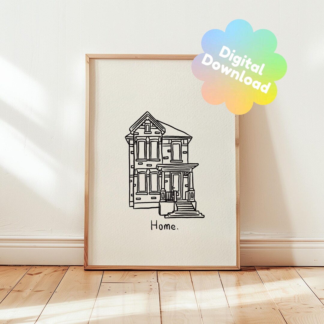 Custom Digital House Drawing, Badly Drawn House Portrait, New Home ...