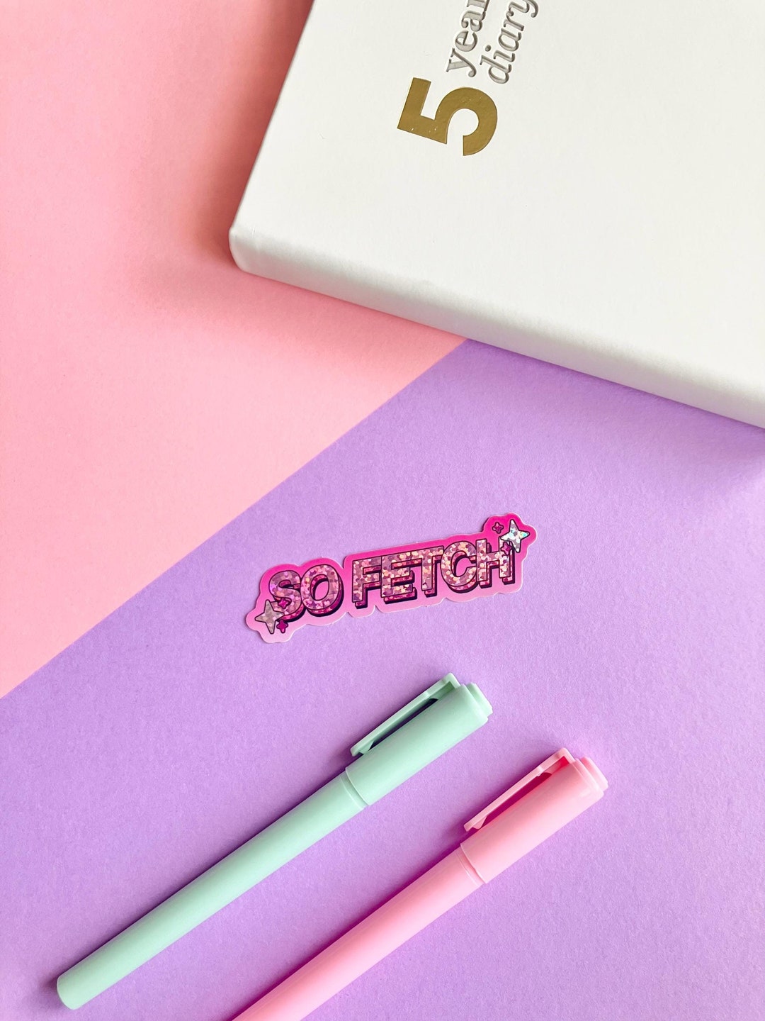 So Fetch | Mean Girls Movie Quote Sticker | Pink Glitter Y2K Sticker - Etsy