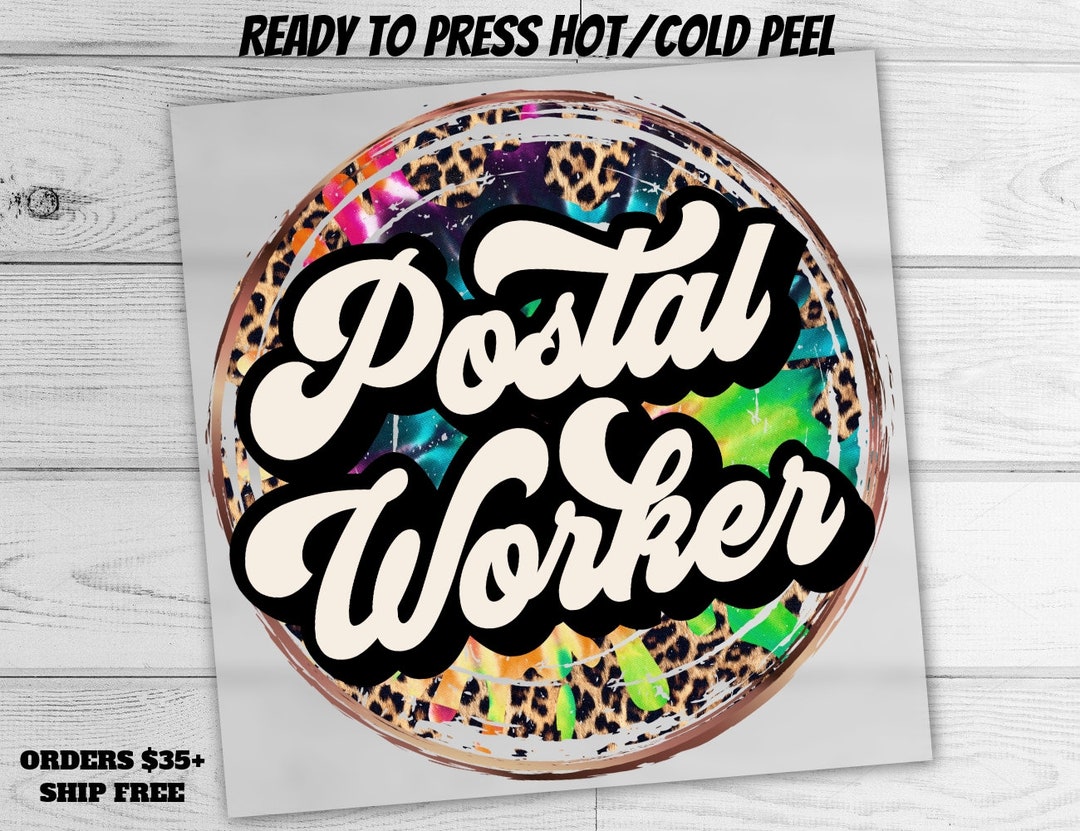 Leopard-themed Postal Worker Design for T-shirts, Sweatshirts Heat ...