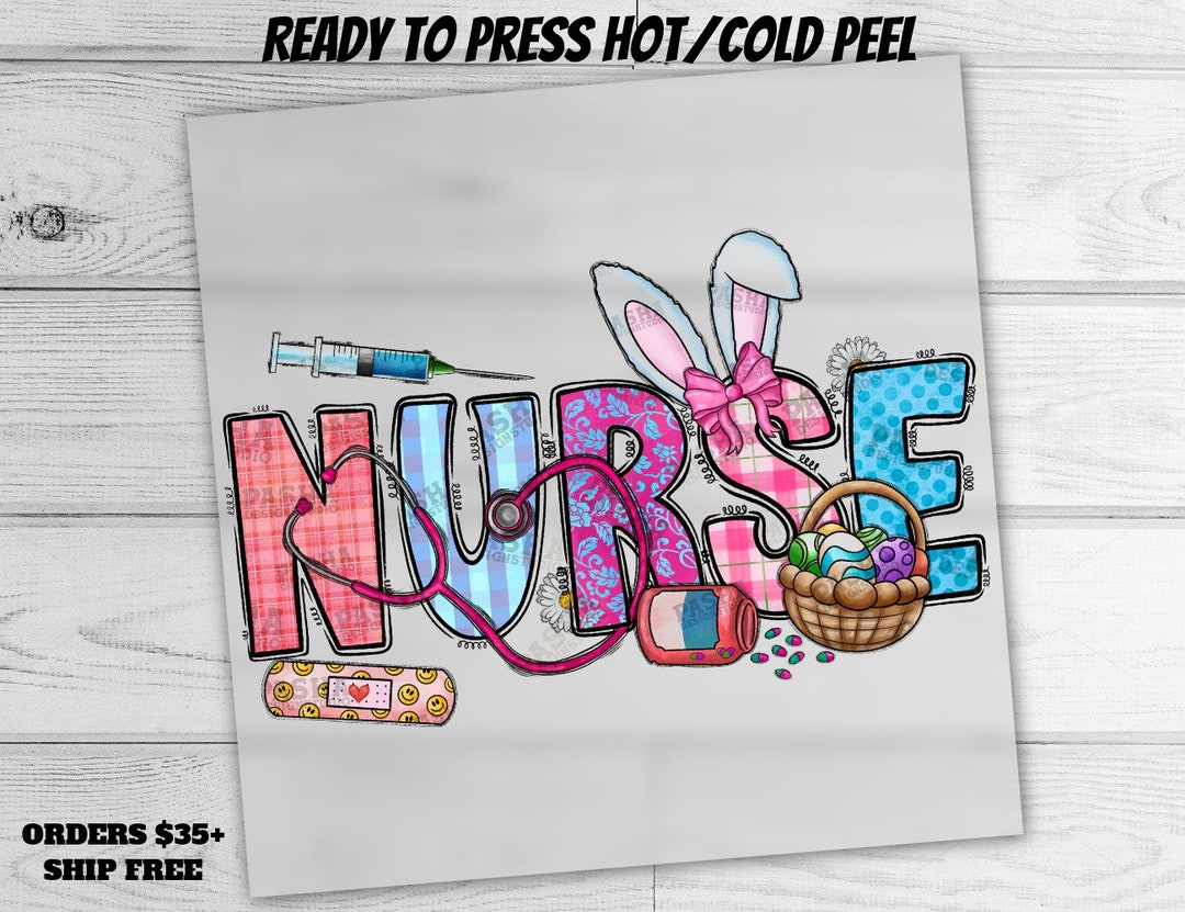 Nurse Easter and 4th of July DTF Designs, Bunny Nurse Easter Day, Heat ...