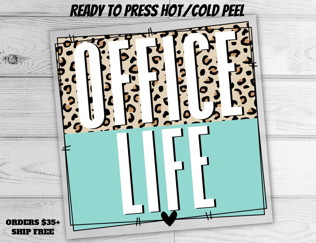 DTF Office Life and Staff Shirt Design Leopard Print Ready-to-press ...