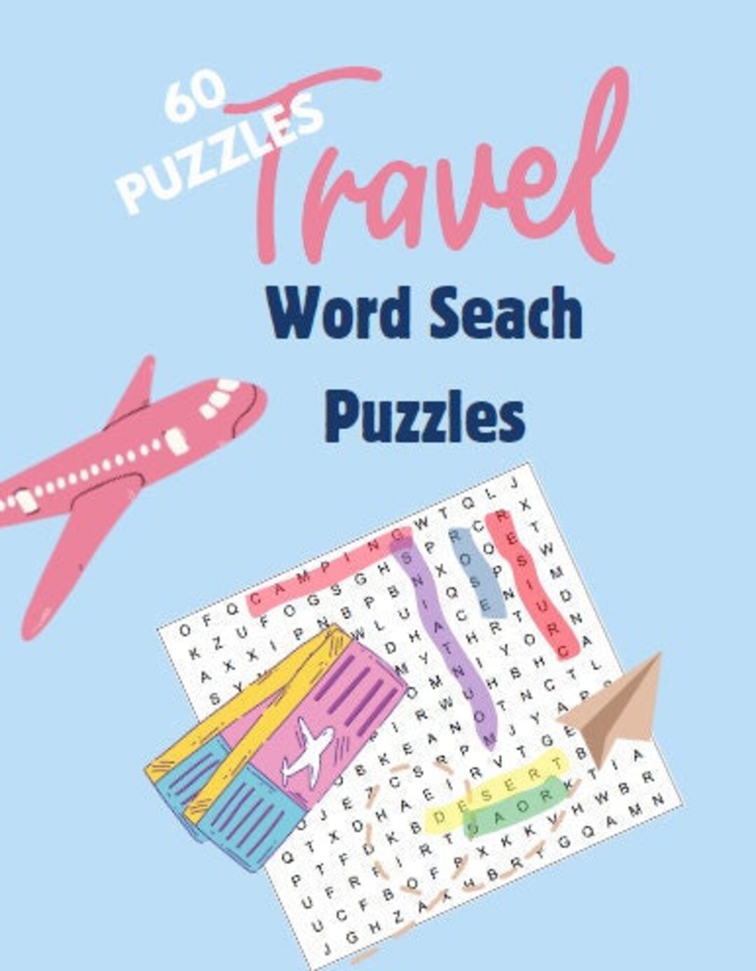 60 Travel Word Search Puzzle Book for All Ages. .from Famous Landmarks ...