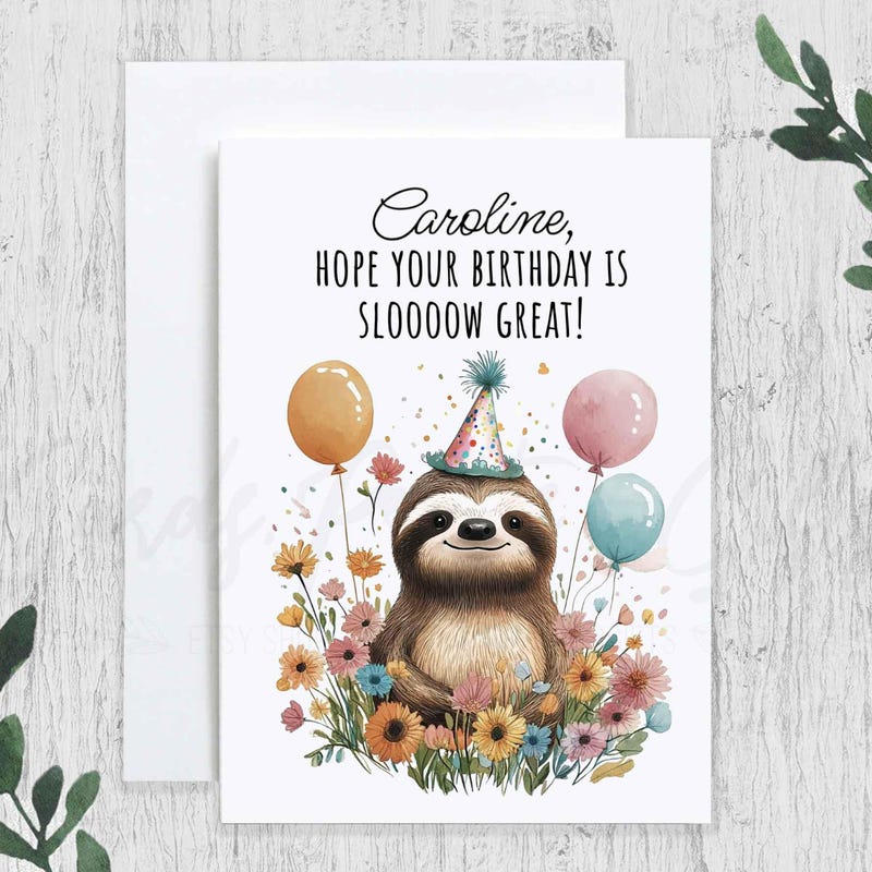Sloth Card - Etsy