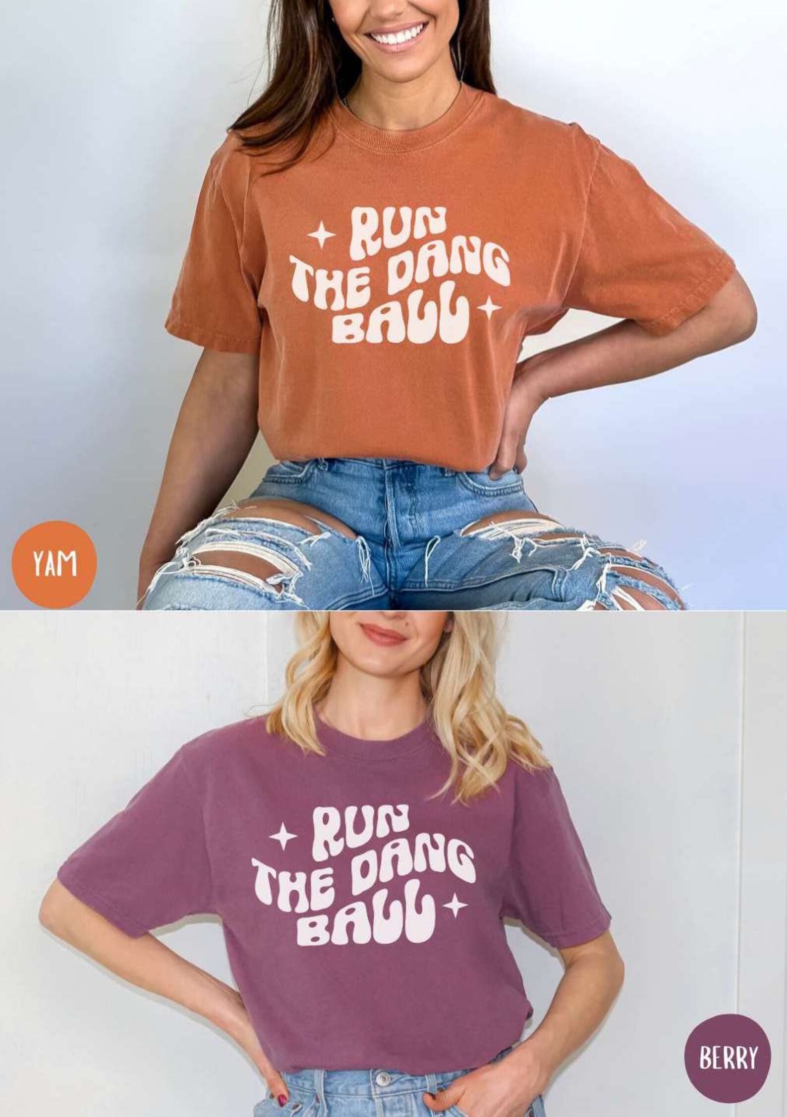 Comfort Colors® Run the Dang Ball Shirt, Football Wife Tshirt, Retro ...