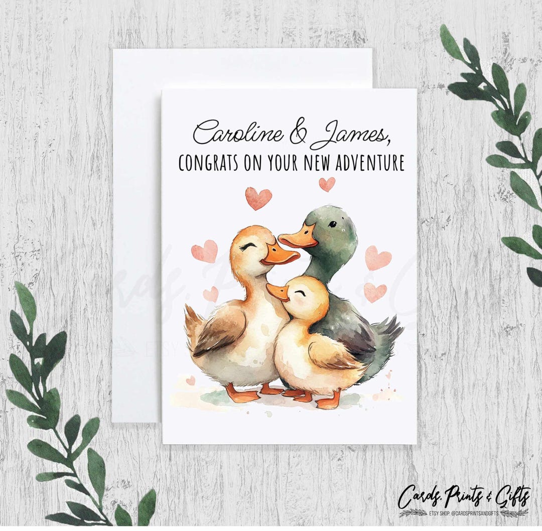Personalized Baby Shower Card, Mama & Dada Duck Card, Pregnancy ...