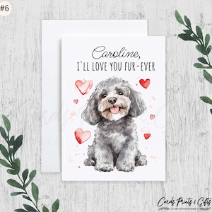 Personalized Brown Cockapoo Valentines Card, Funny Cockapoo Anniversary ...