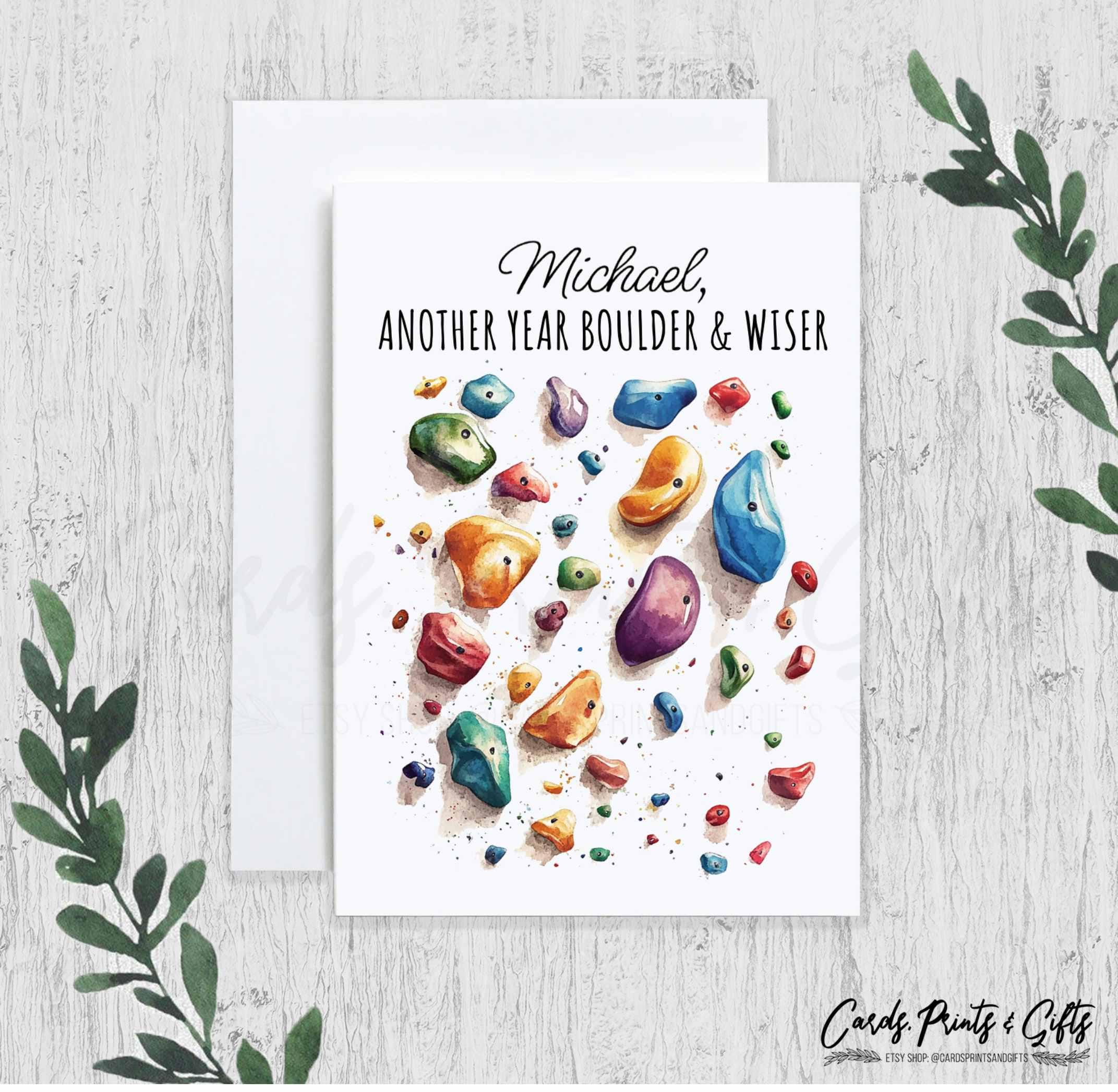 Personalized Rock Climbing Birthday Card, Funny Bouldering Bday Card ...