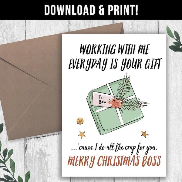 Funny Employee Christmas Card - Etsy