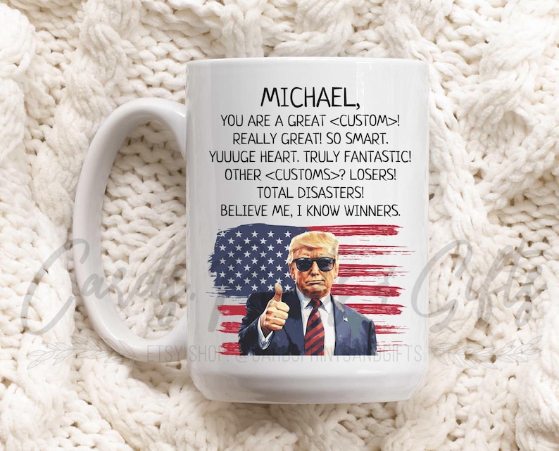 Funny Trump Custom Word Coffee Mug, President Donald Trump 47 Themed ...