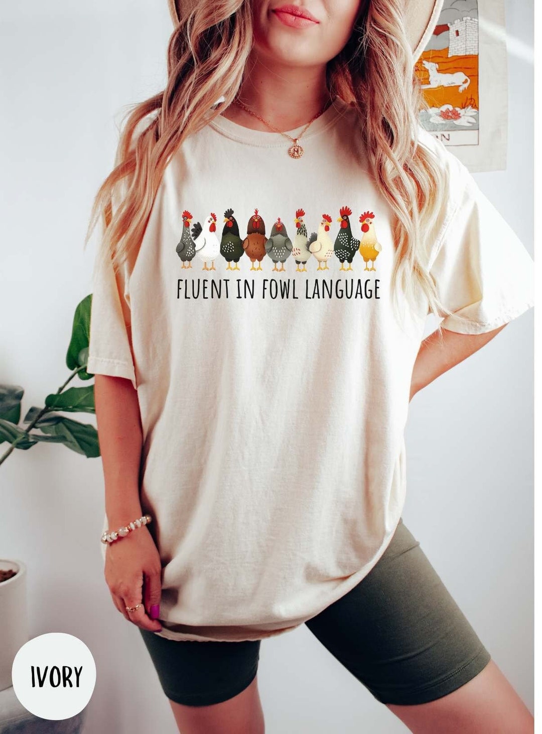 Comfort Colors® Funny Chicken Shirt, Fluent in Fowl Language, Country ...