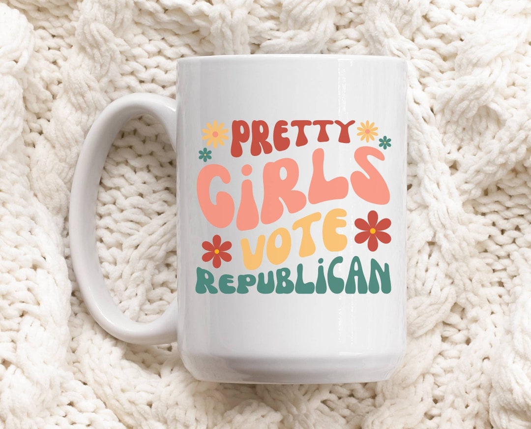 Retro Conservative Mug, Pretty Girls Vote Republican, Funny Republican ...
