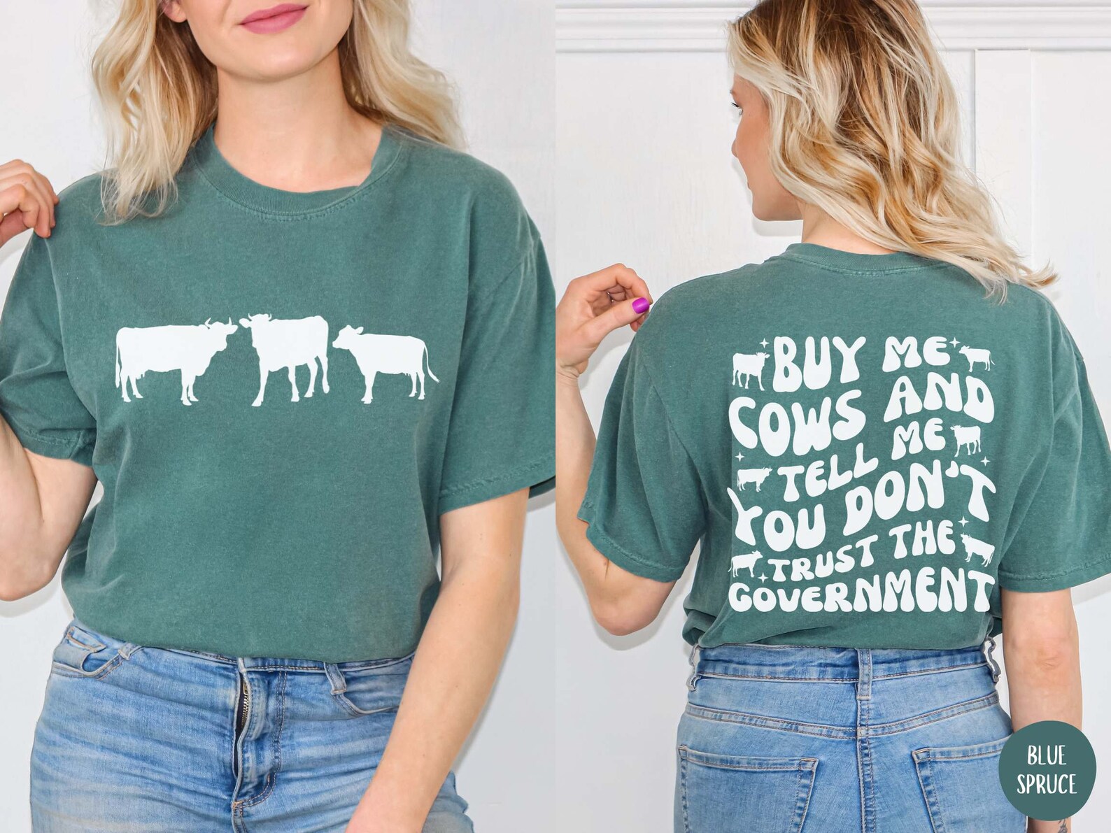 Comfort Colors® Homestead Cow Front and Back Shirt, Cow Lover Tshirt ...