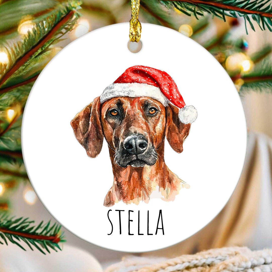 Personalized Rhodesian Ridgeback Christmas Ornament, Custom Dog Name ...