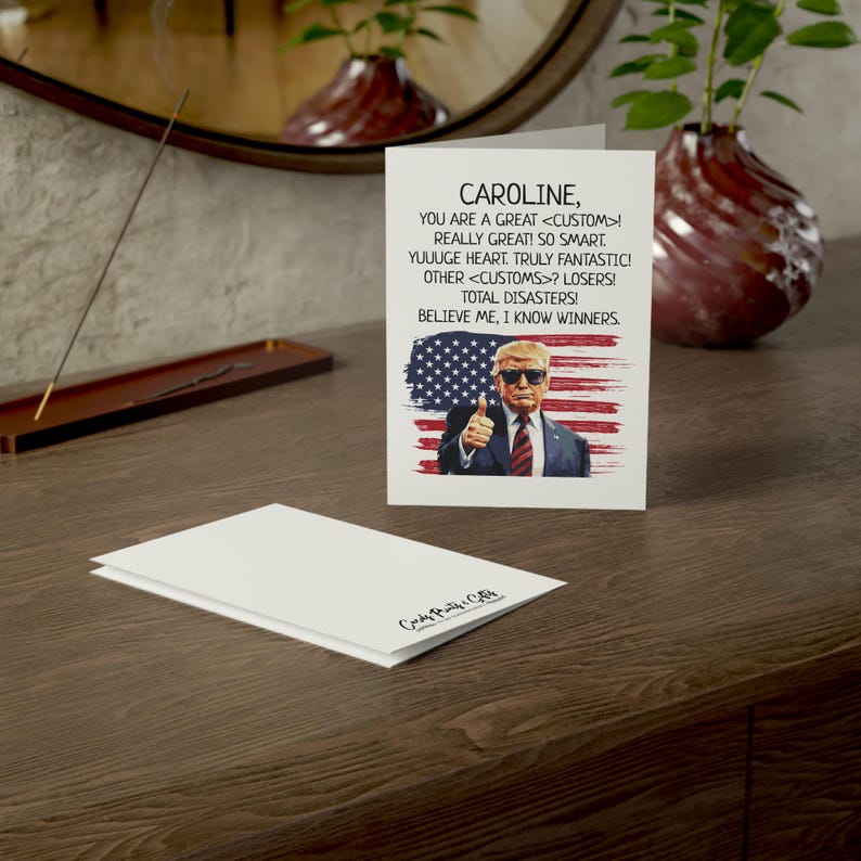 Funny Trump Custom Word Card, President Donald Trump 47 Themed Gag Gift ...