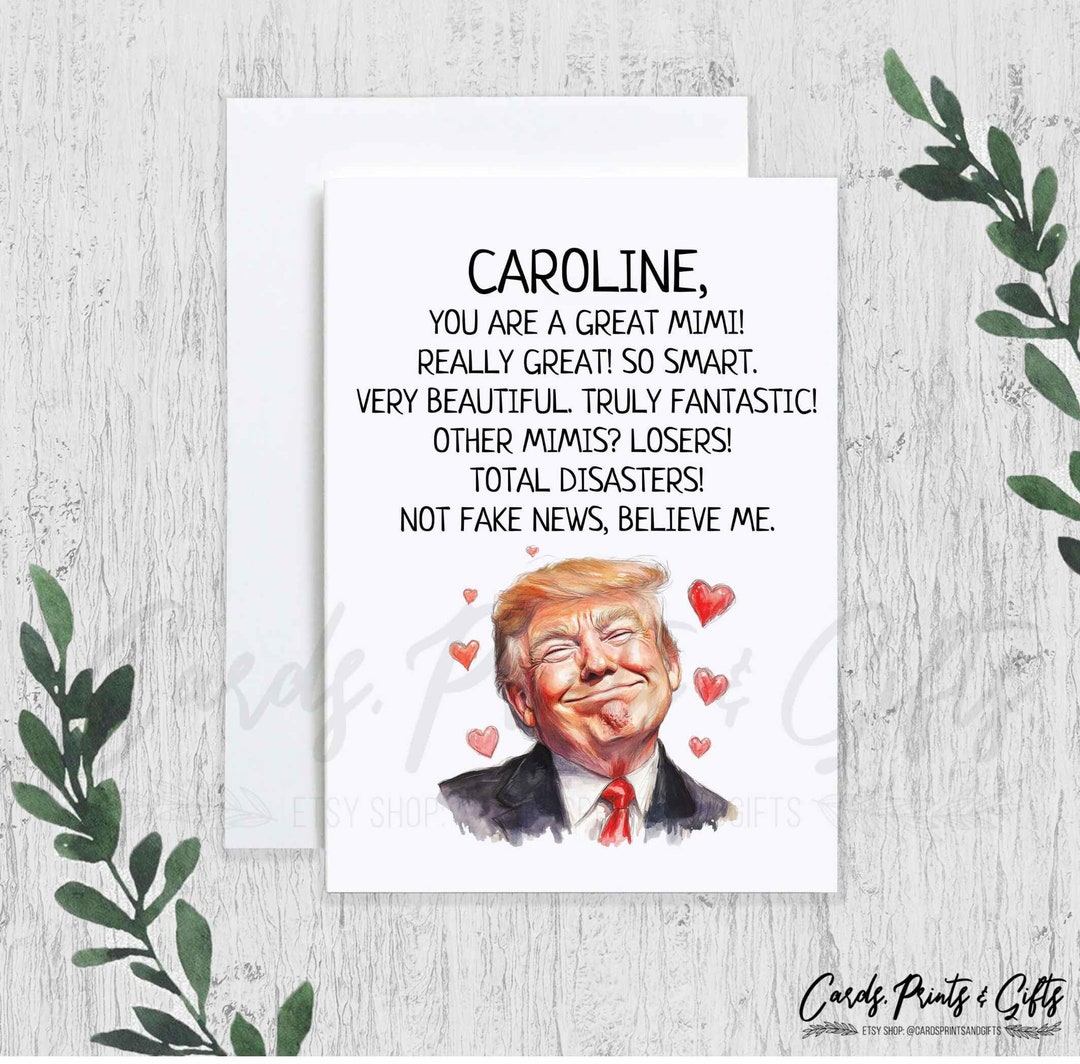 Personalized Trump Mimi Card, Funny President Trump Mother's Day Card ...