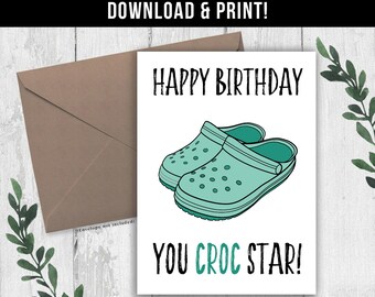 Birthday Croc Star - Etsy