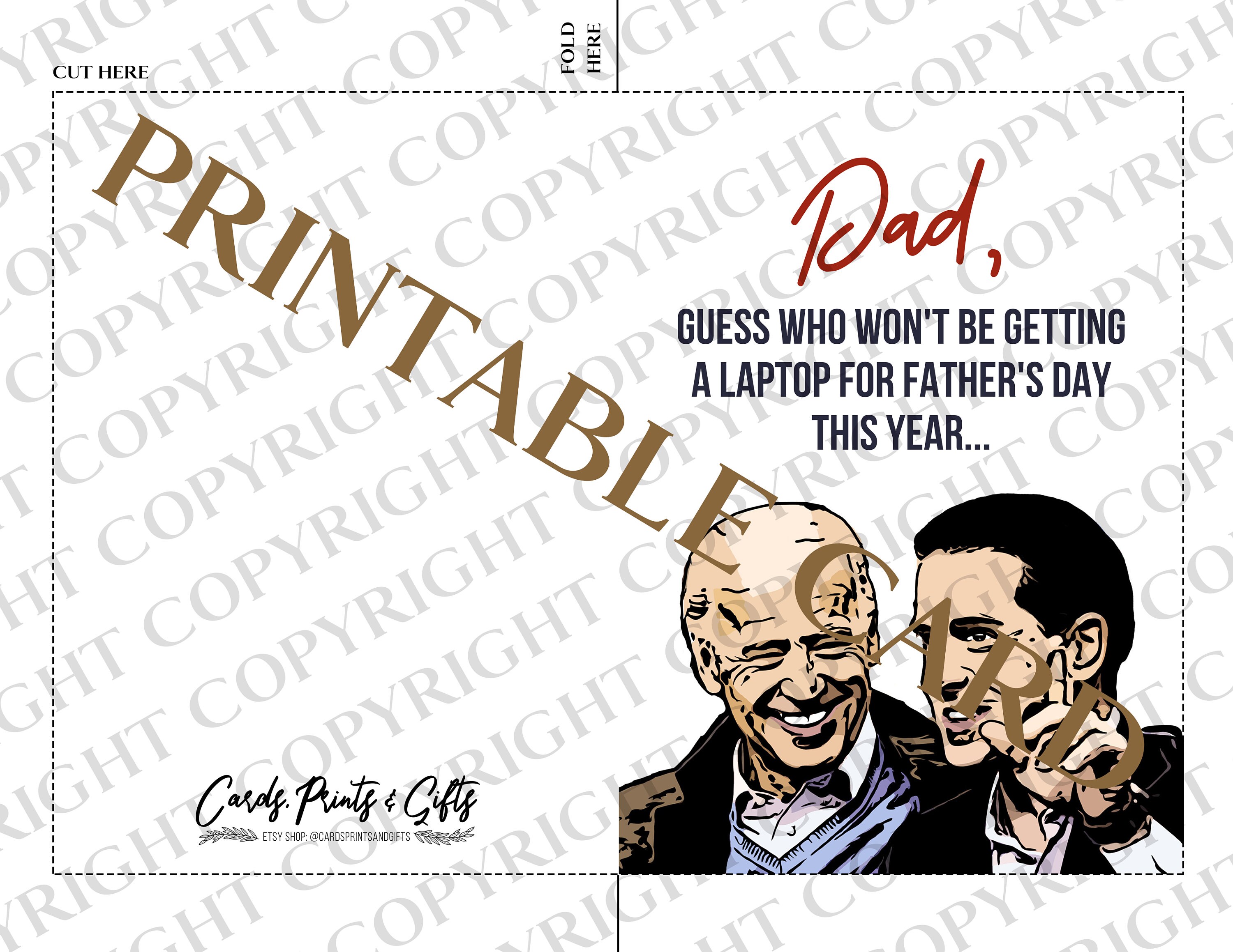 DIGITAL DOWNLOAD Funny Joe & Hunter Biden Laptop Dad Card, Fathers Day ...