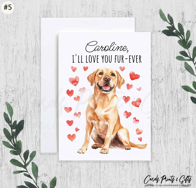 Personalized Yellow Labrador Valentines Card, Funny Lab Anniversary ...
