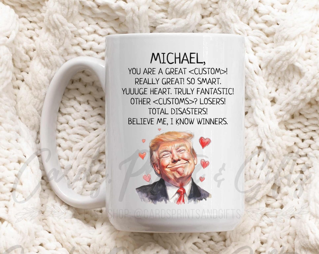 Funny Trump Custom Word Coffee Mug, President Donald Trump 47 Themed ...