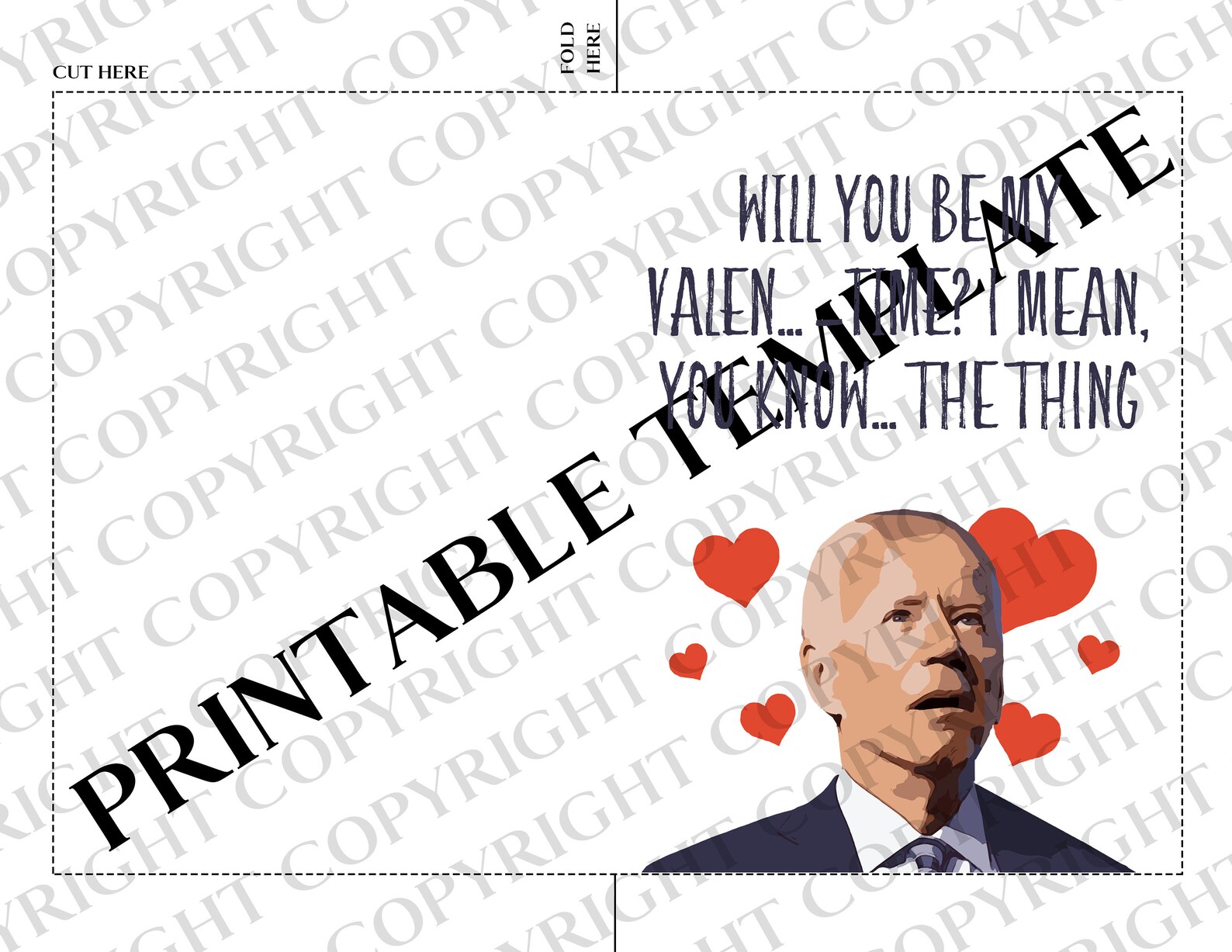 Printable Joe Biden Valentines Day Card. Funny Vday Card. | Etsy
