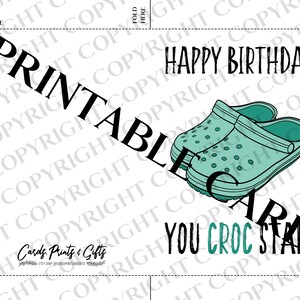 DIGITAL DOWNLOAD Happy Birthday Croc Star, Funny Birthday Card for Best ...