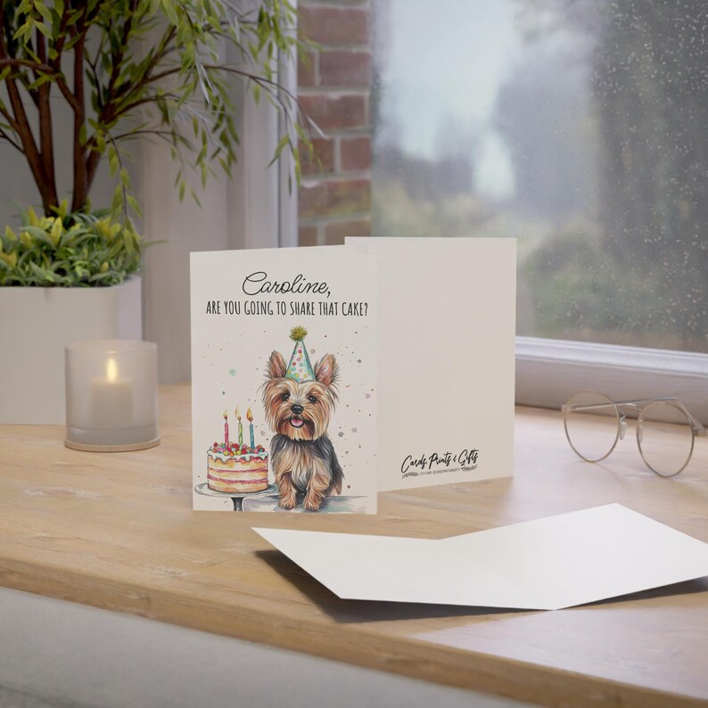 Personalized Yorkshire Terrier Birthday Card, Funny Yorkie Dog Card ...