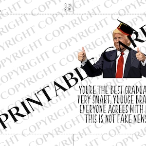 Digital Download Funny Trump Graduation Card. Funny Card for Graduate ...