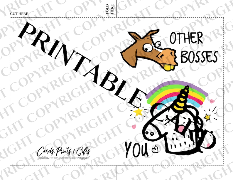 DIGITAL DOWNLOAD Funny Boss Card Boss Birthday Card Funny - Etsy